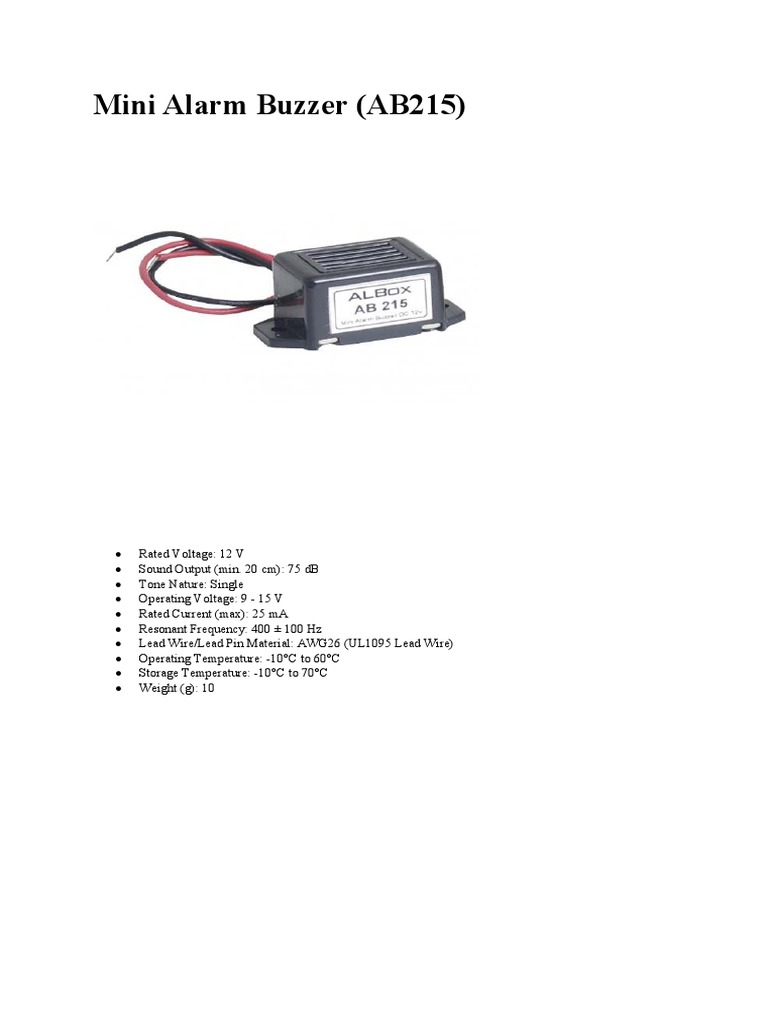 Mini Alarm Buzzer | PDF | Technology & Engineering