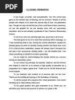 Welcome Speech For Graduation Ceremony | PDF