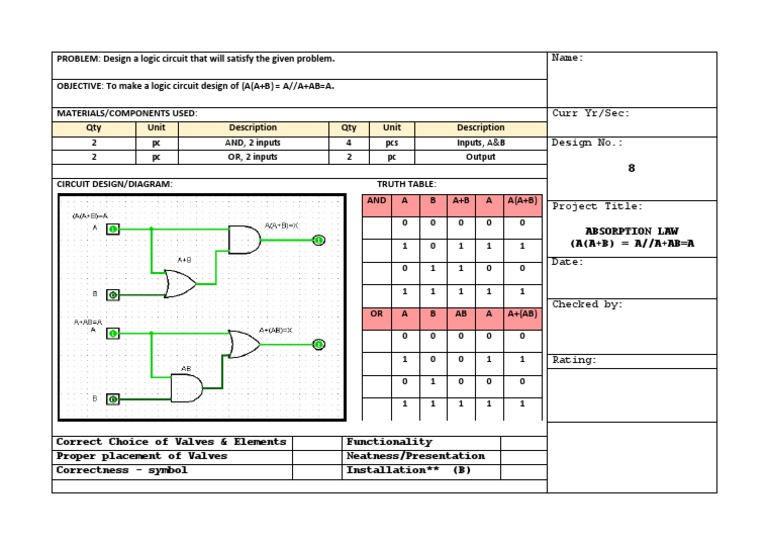 2 PC AND, 2 Inputs 4 Pcs Inputs, A&B 2 PC OR, 2 Inputs 2 PC Output ...