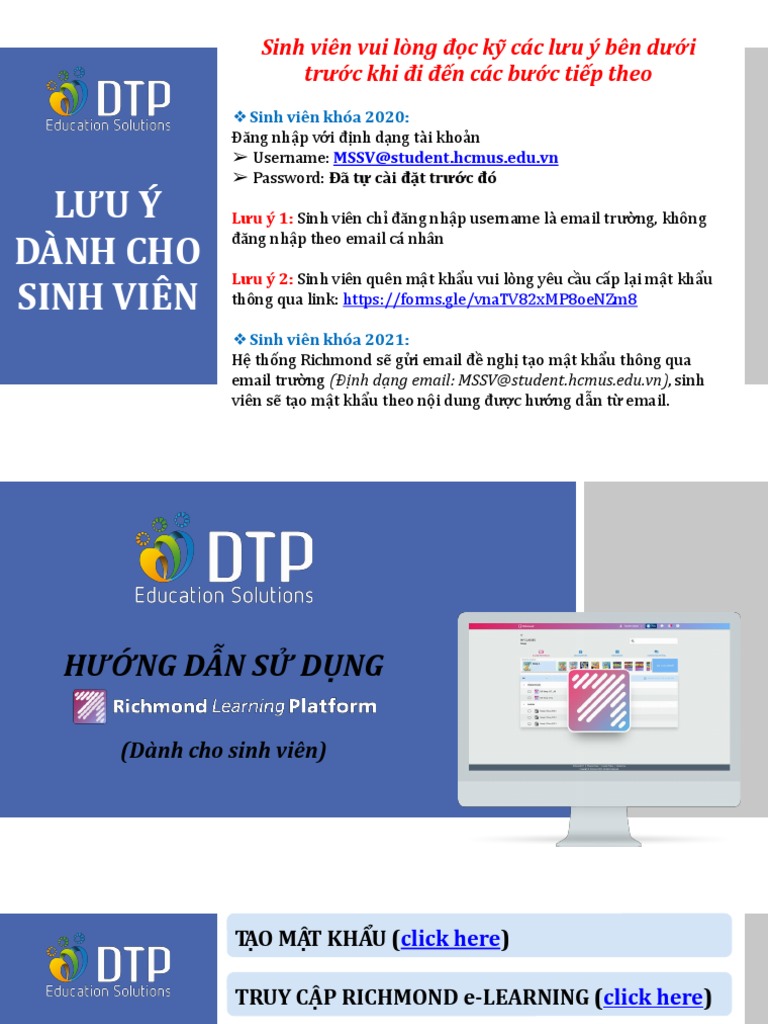 (SV) Hướng dẫn sử dụng hệ thống Richmond (DH KHTN) | PDF