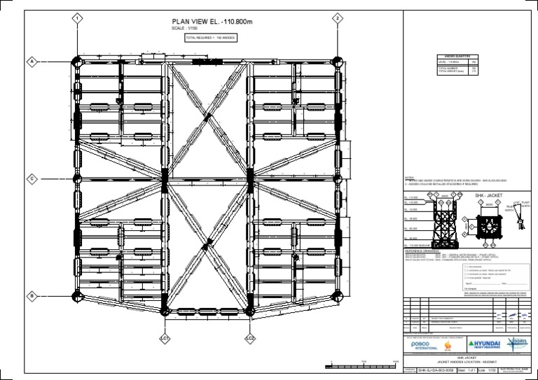 SHK-SJ-DA-803-0056 - Rev B SHK Jacket - Anodes Location - Mudmat | PDF