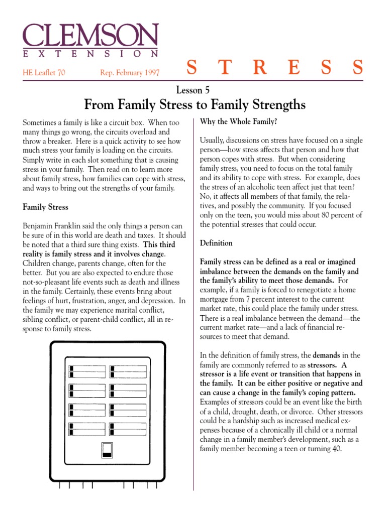 S T R E S S: From Family Stress To Family Strengths | PDF | Stress ...