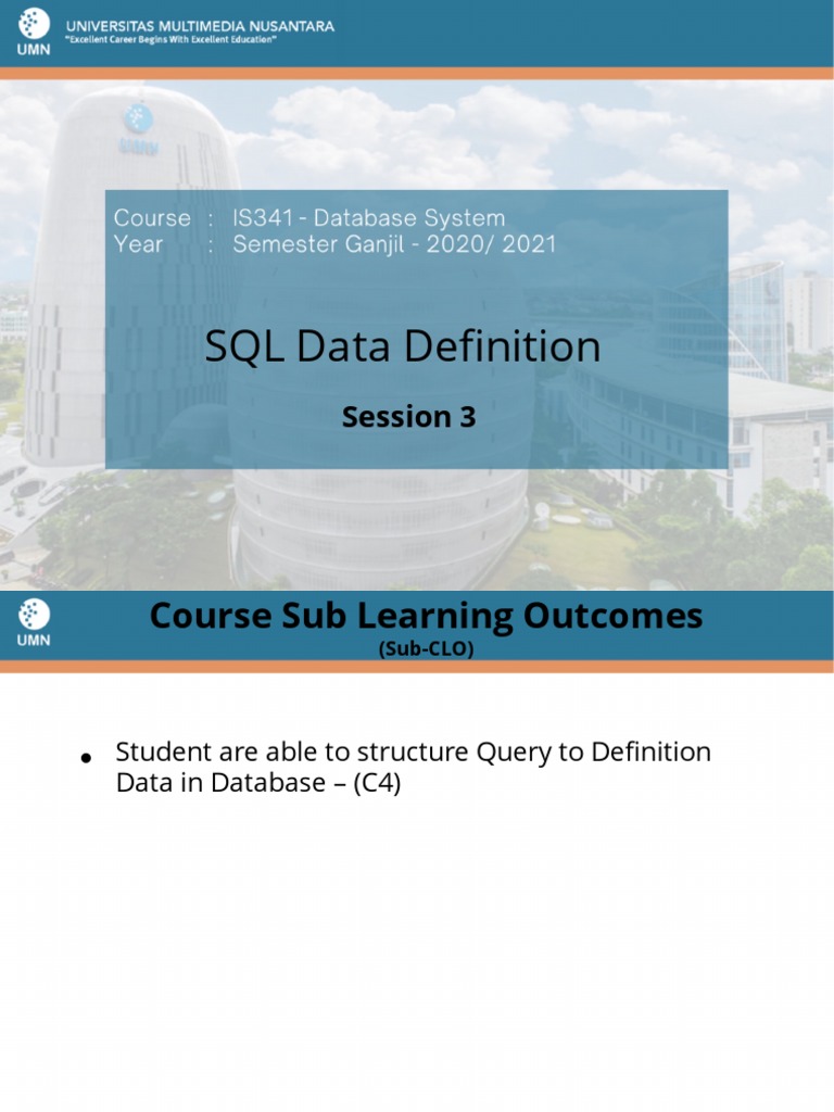 SQL Data Definition | PDF | Sql | Relational Database