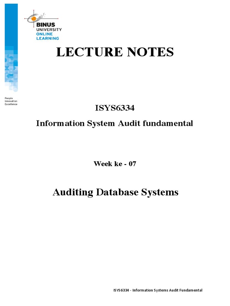 Auditing Database Systems | PDF