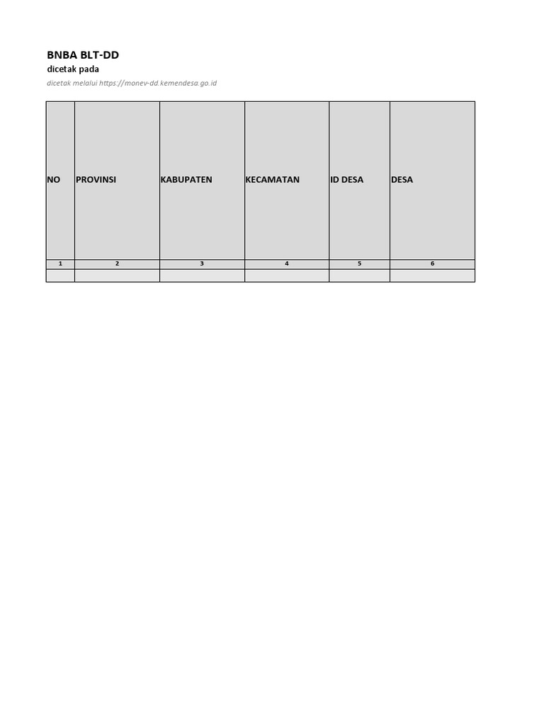 Template Bnba BLT DD | PDF