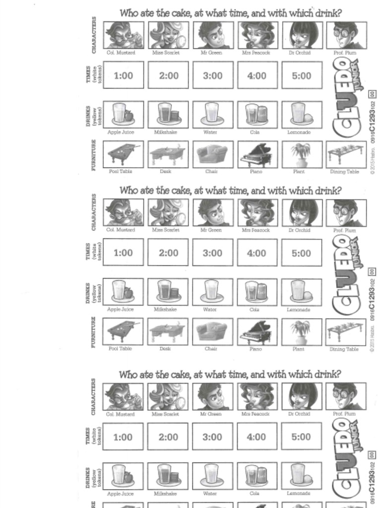Cluedo Junior Notepads DR O C1296 | PDF
