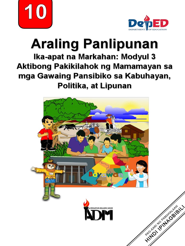 AP10 Q4 M3 Aktibong Pakikilahok NG Mamamayan Sa Mga Gawaing Pansibiko ...