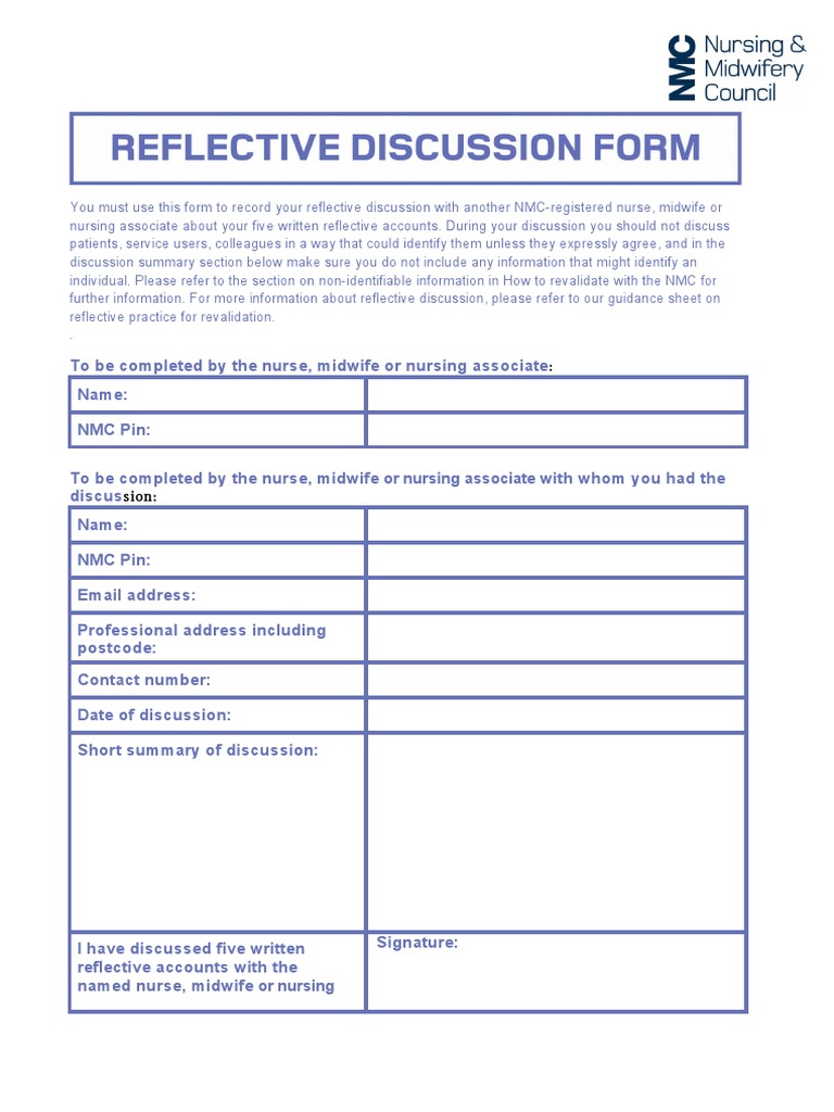 Reflective Discussion Form | PDF