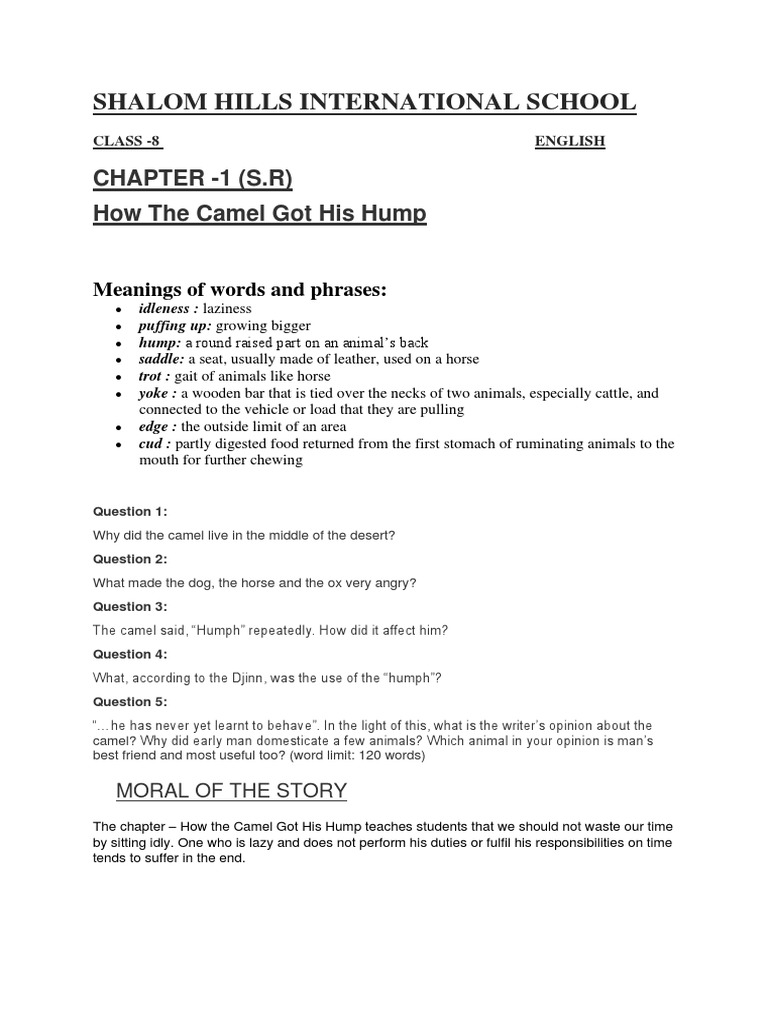 How The Camel Got His Hump | PDF