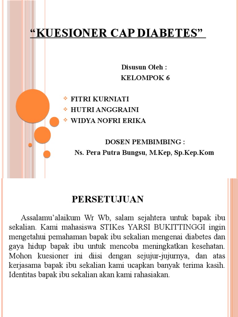 Kuesioner Cap Diabetes | PDF