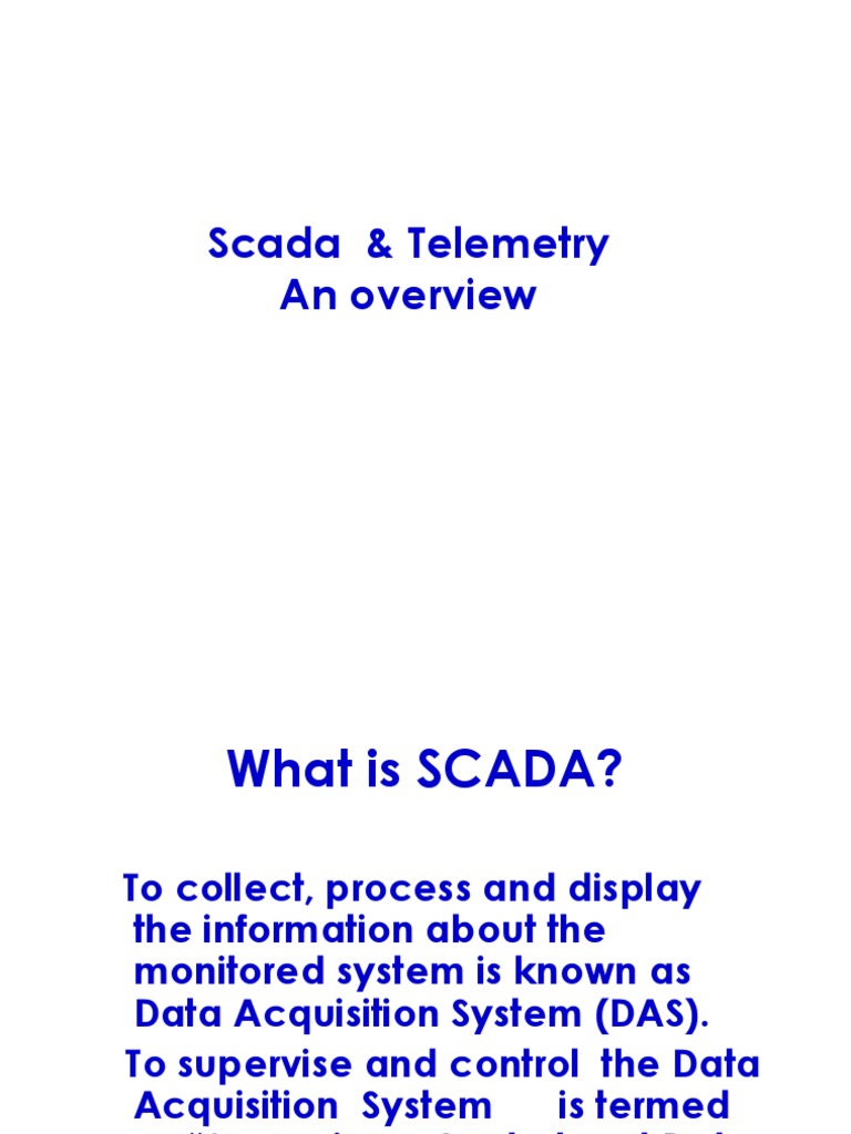 Scada & Telemetry An Overview | PDF | Scada | Information Age