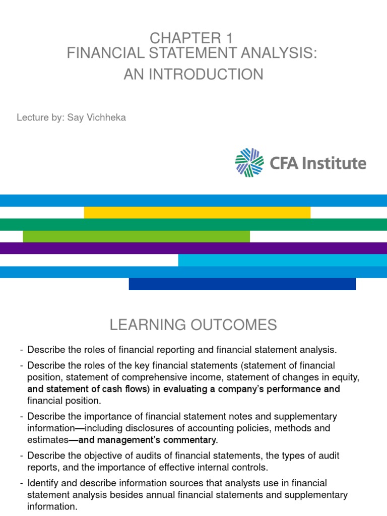 CH1 - Introduction To Financial Analysis | PDF | Auditor's Report ...