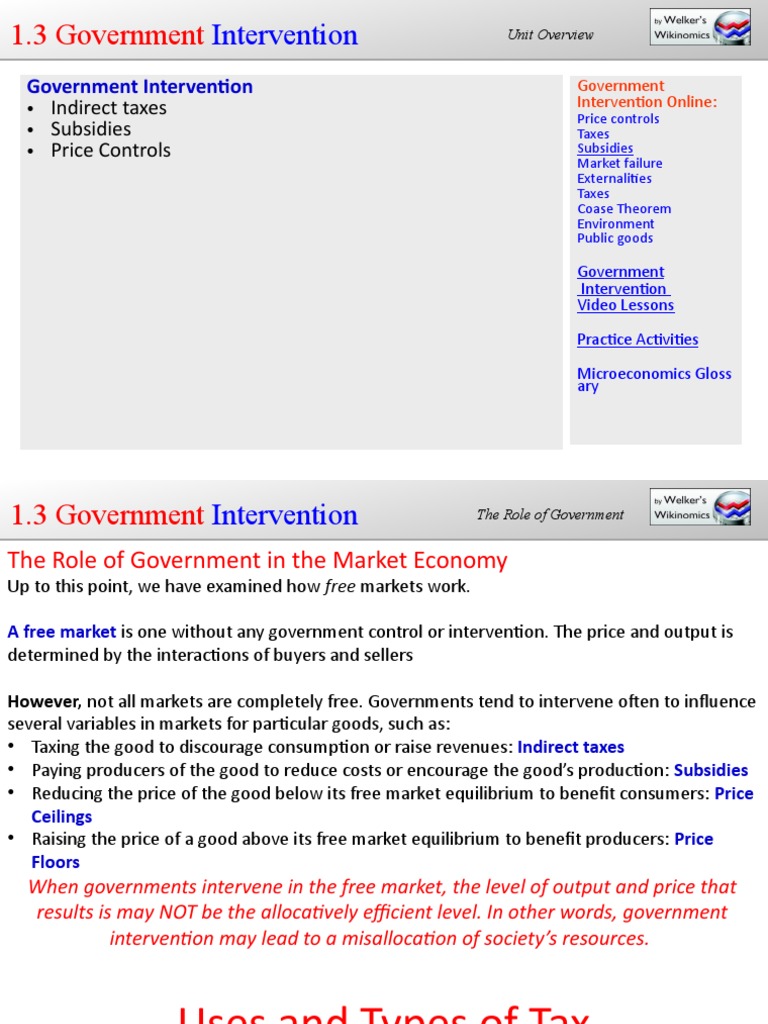 Government Intervention in Economics | PDF | Price Elasticity Of Demand ...