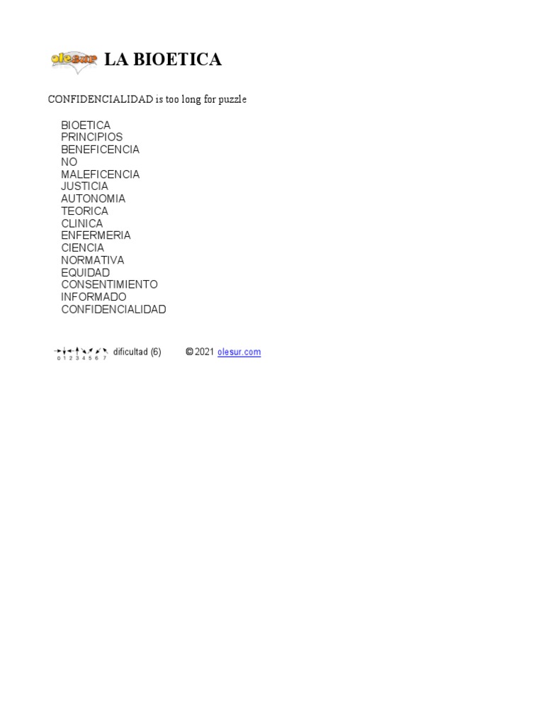 Sopa-De-Letras ETICA BIOETICA | PDF