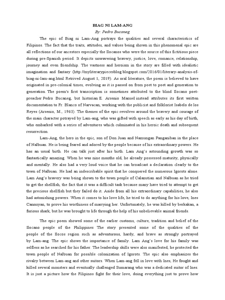 By: Pedro Bucaneg: Biag Ni Lam-Ang | PDF | Philippines