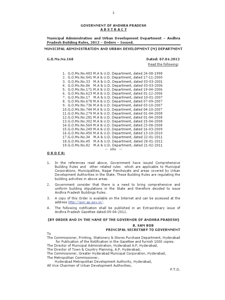 G.O 168 - Building Rules | PDF