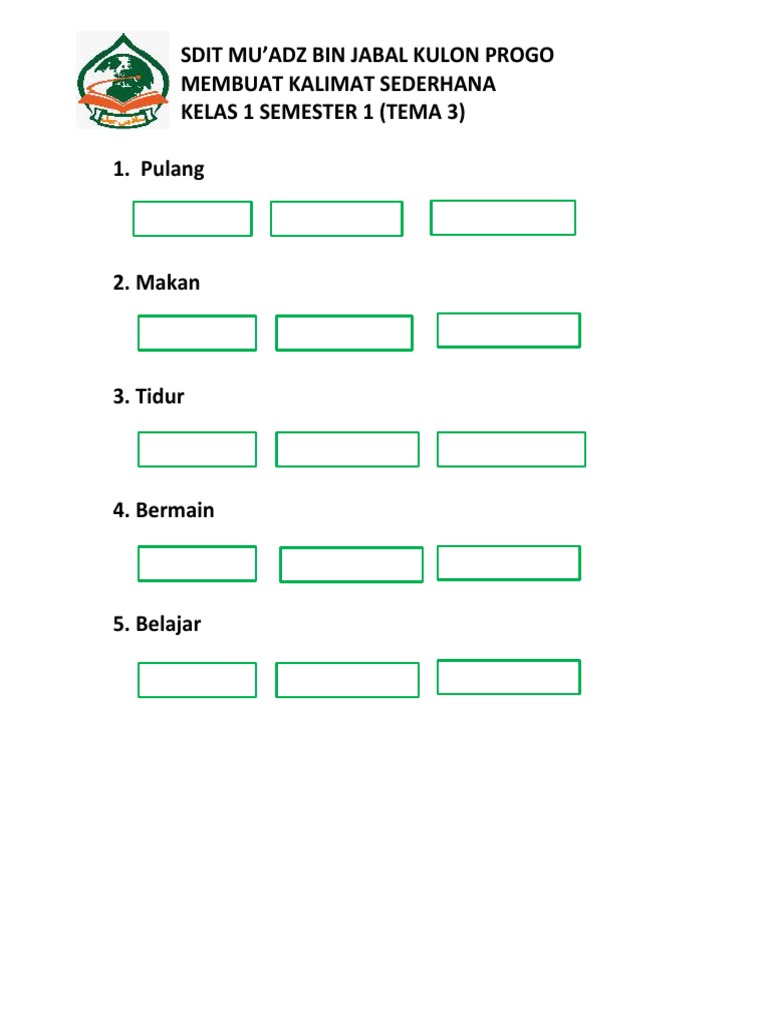 Belajar Membuat Kalimat Sederhana | PDF