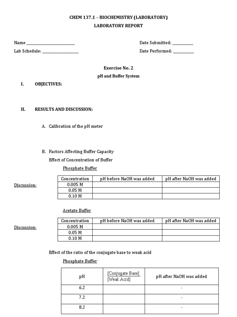 Laboratory Outline | PDF | Buffer Solution | Ph