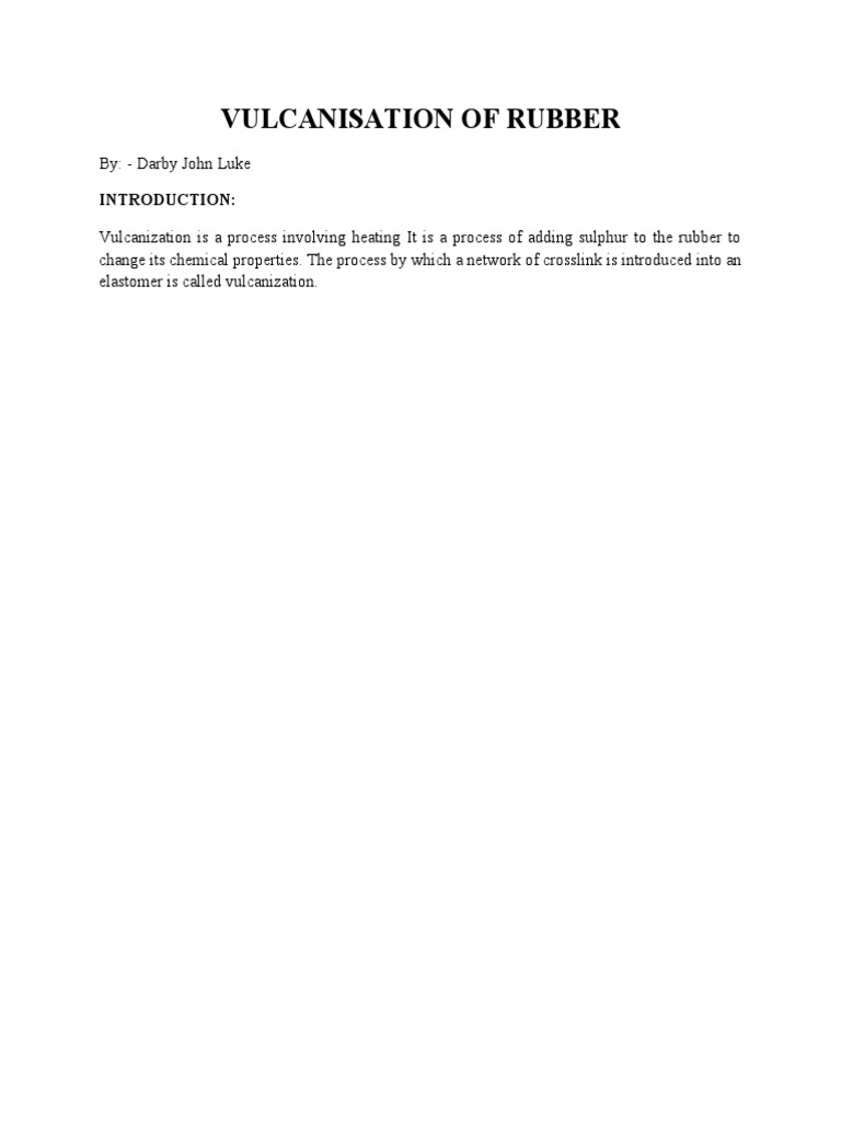 Vulcanization Process of Rubber | PDF