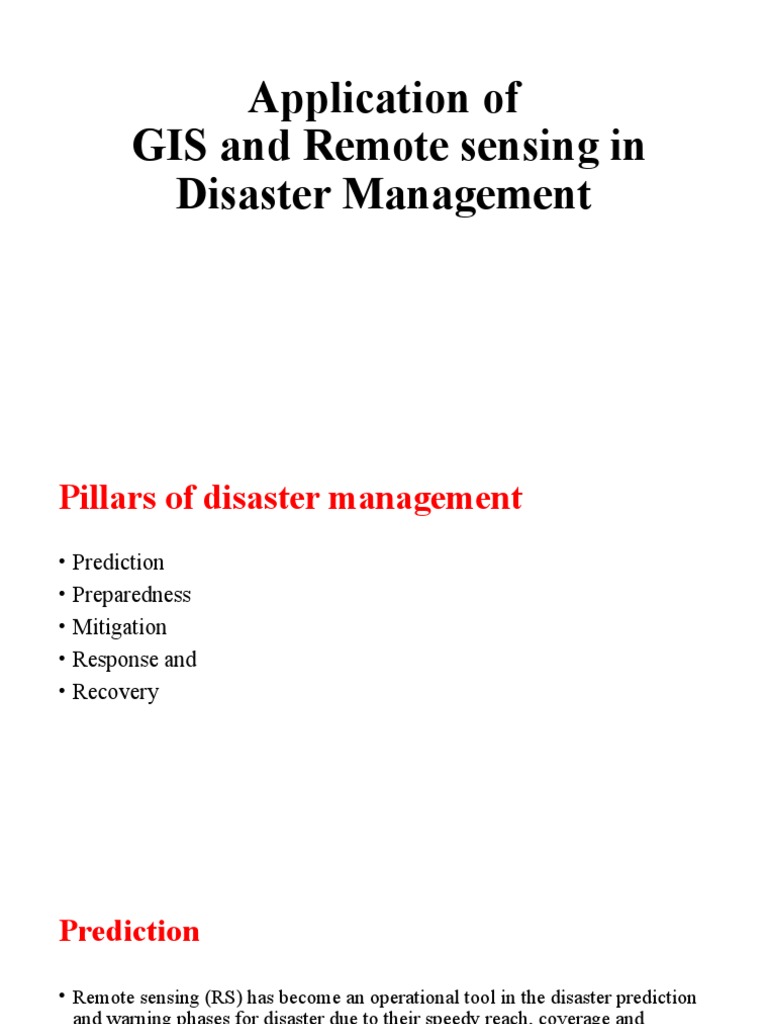 GIS and Remote Sensing in Disaster Management | PDF | Emergency ...