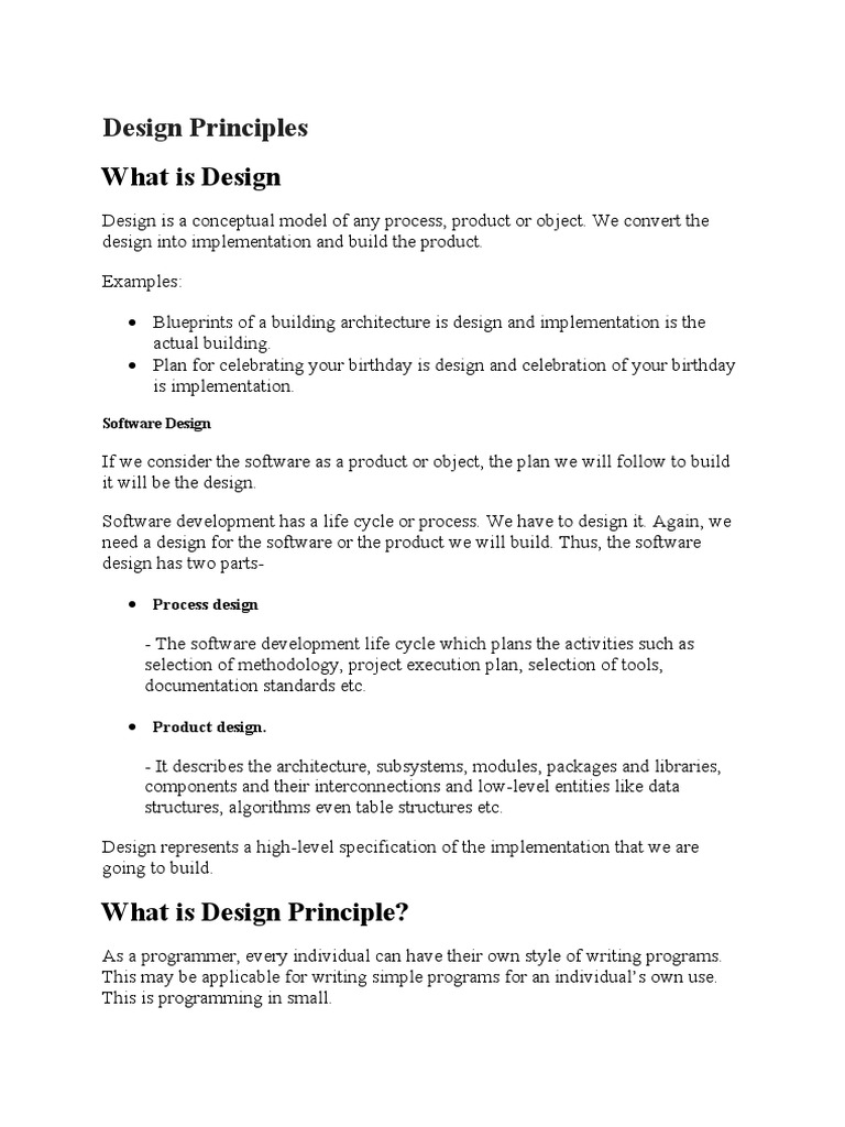 Design Principles & Patterns (S.O.L.I.D Principles) | PDF | Top Down And Bottom Up Design ...