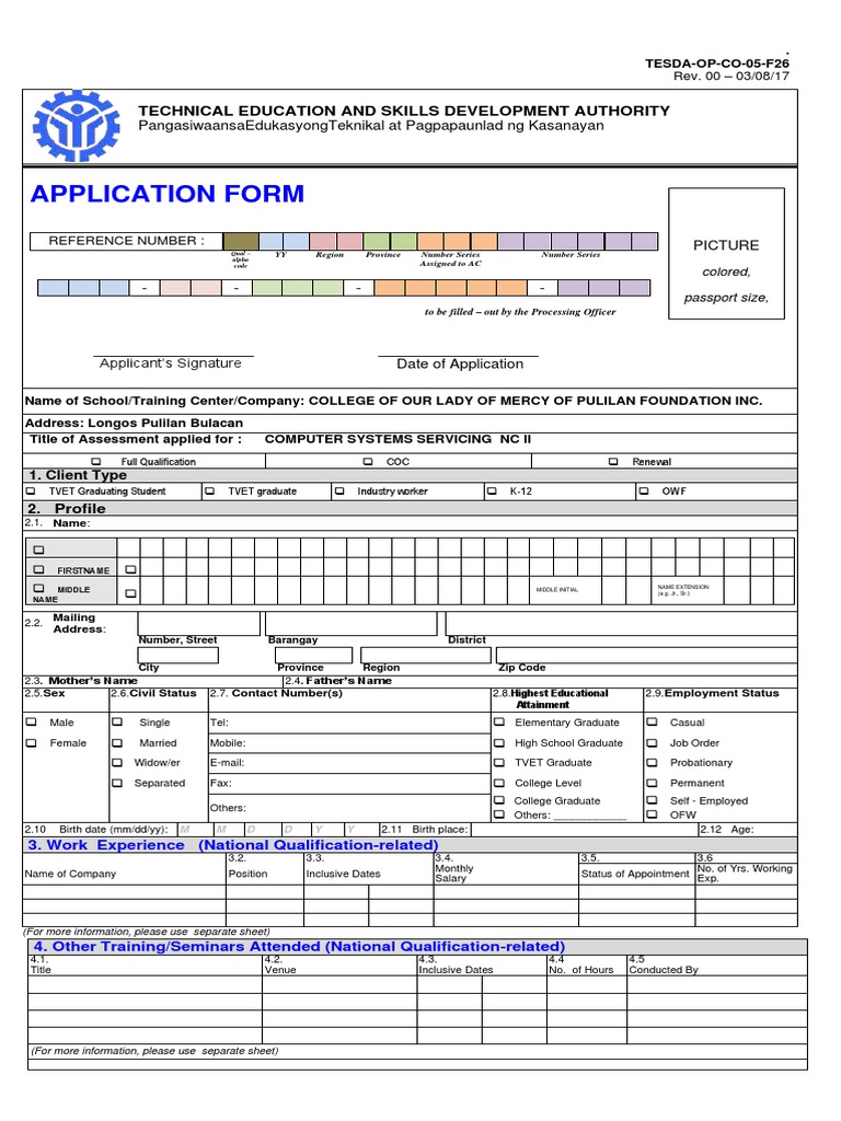 TESDA OP CO 05 Competency Assessment Forms Min | PDF