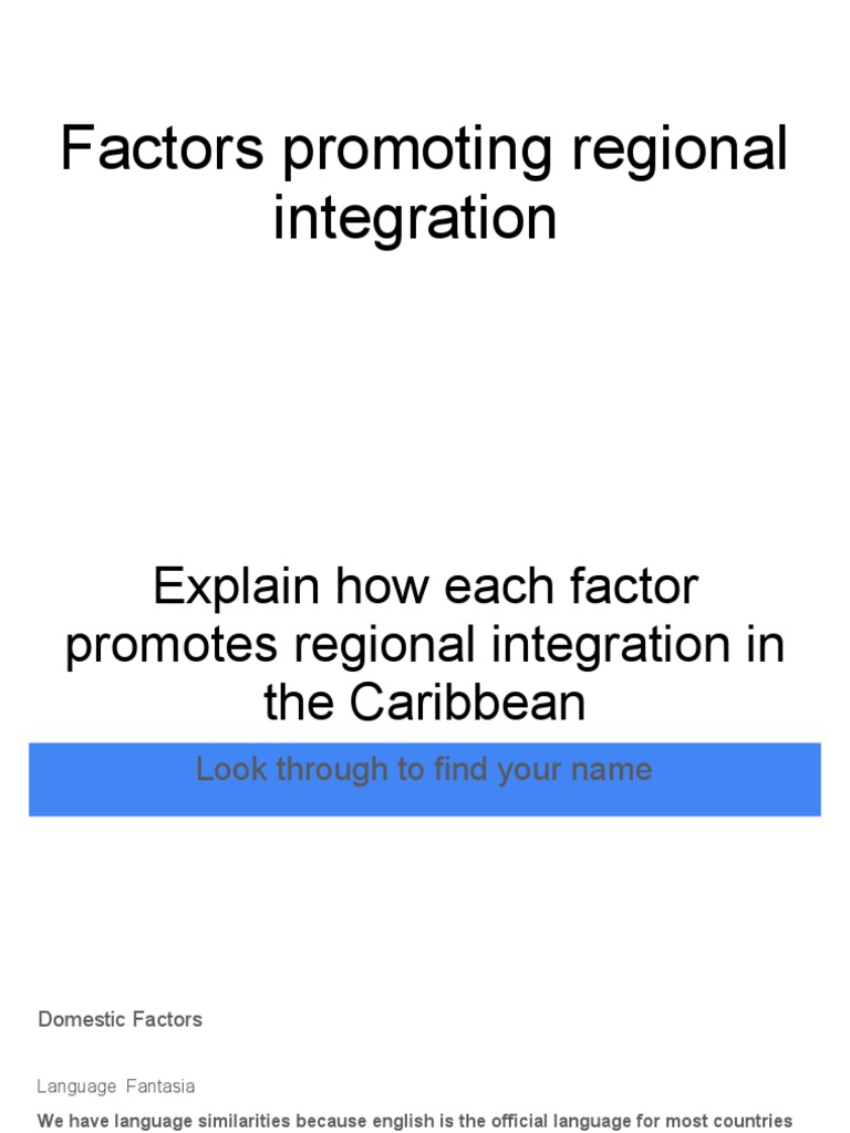 Factors Promoting Regional Int | PDF | Regional Integration | Globalization