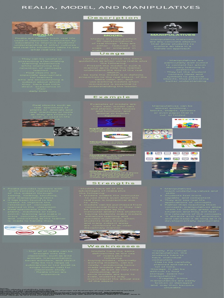 Final Group 2 (Realia, Models and Manipulatives) | PDF | Learning | Cognition