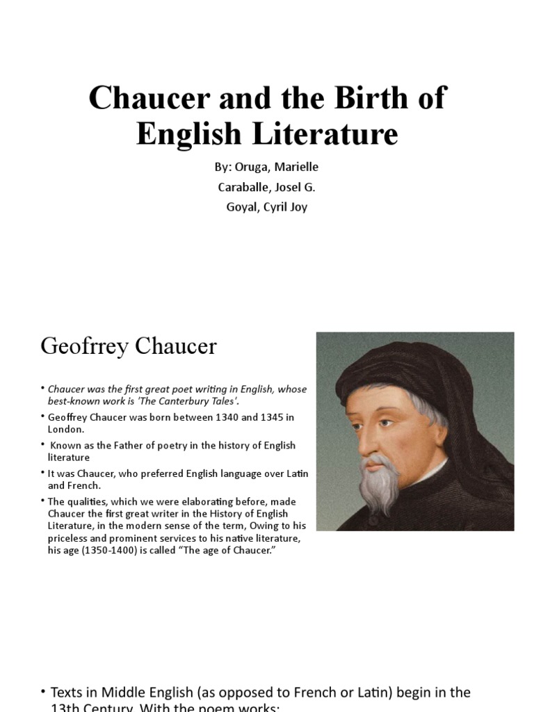 Chaucer and The Birth of English Literature | PDF | The Canterbury ...