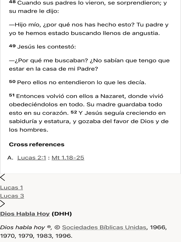 Jesús en el Templo: Lucas 2:49-50 | PDF