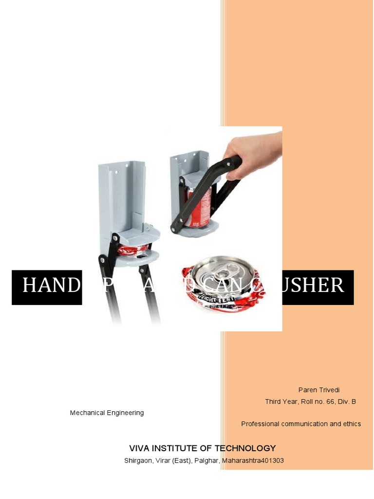 Hand Operated Can Crusher | PDF | Steel | Cast Iron