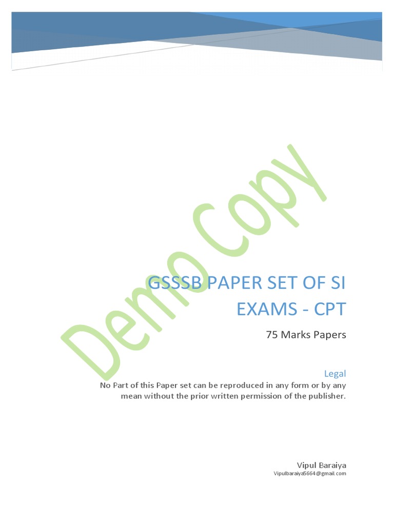 GSSSB CPT Paper Set | PDF