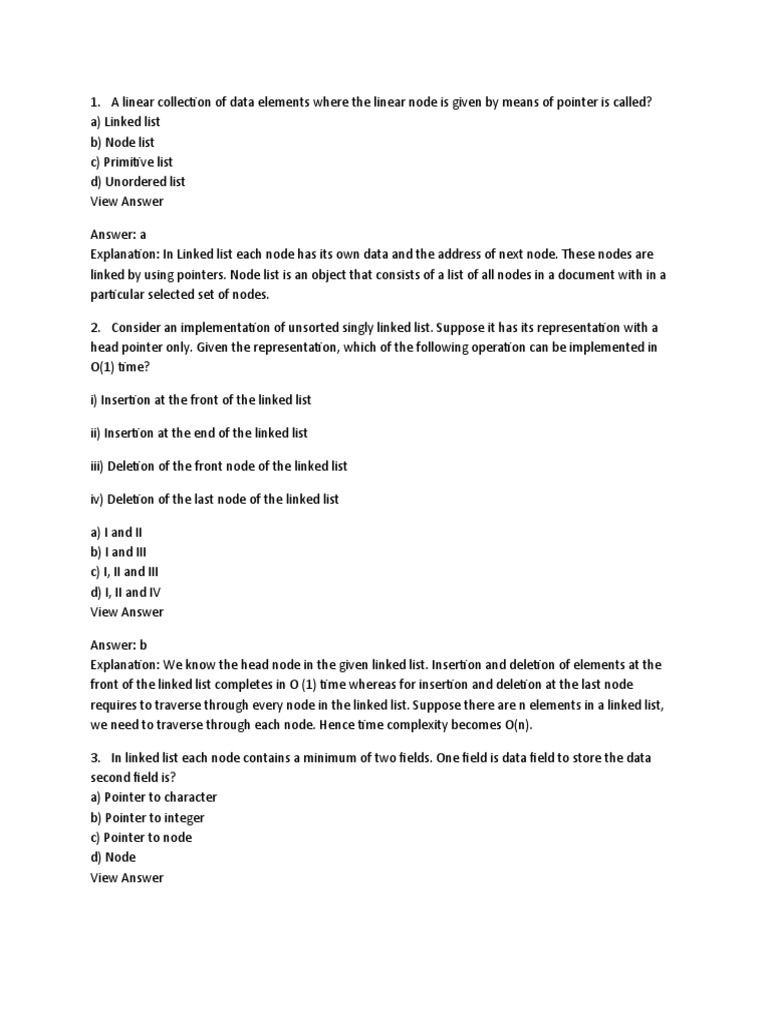 Unit 4 Mcq Pdf Array Data Structure Pointer Computer Programming
