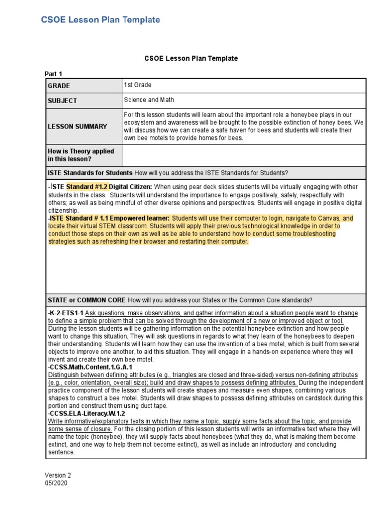Stem Lesson Plan With Inquiry | PDF | Educational Assessment ...