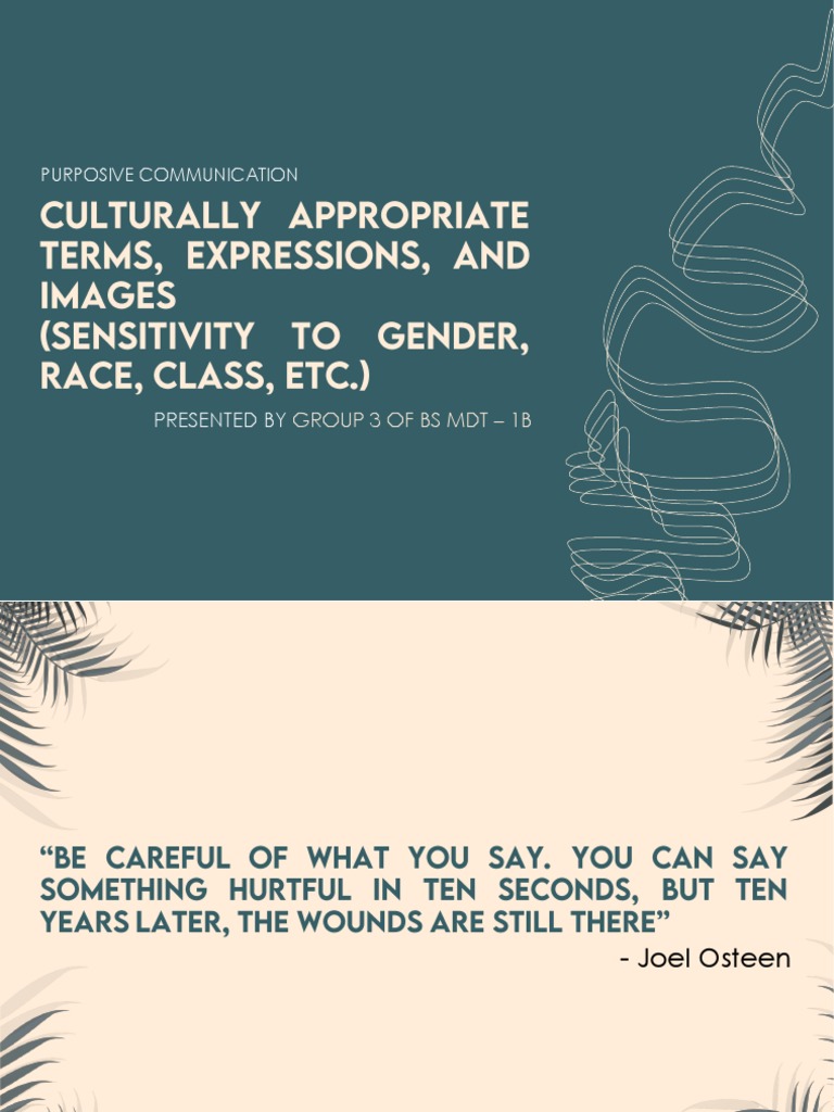 Culturally Appropriate Terms, Expression, and Images | PDF | Gender ...