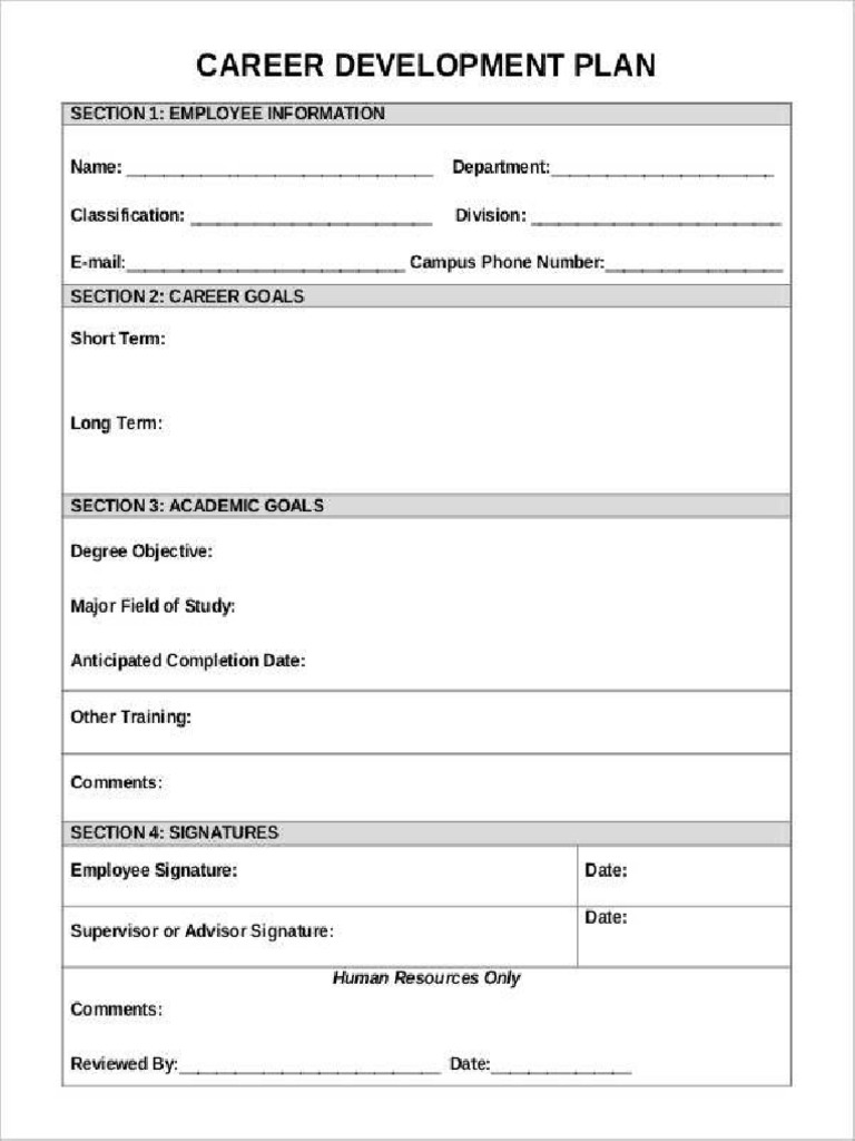 Career Development Plan Template | PDF