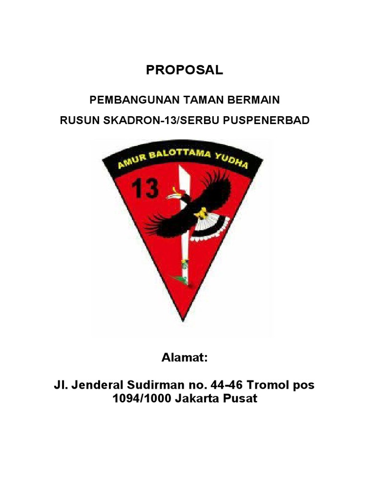 Proposal Perbangunan Taman Bermain Anak Rusun Skadron | PDF