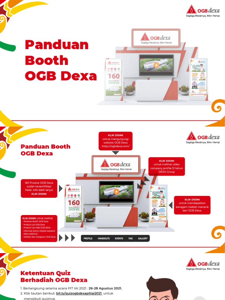 Panduan Lengkap Booth dan Program-Program Interaktif OGB Dexa di PIT IAI 2021 | PDF