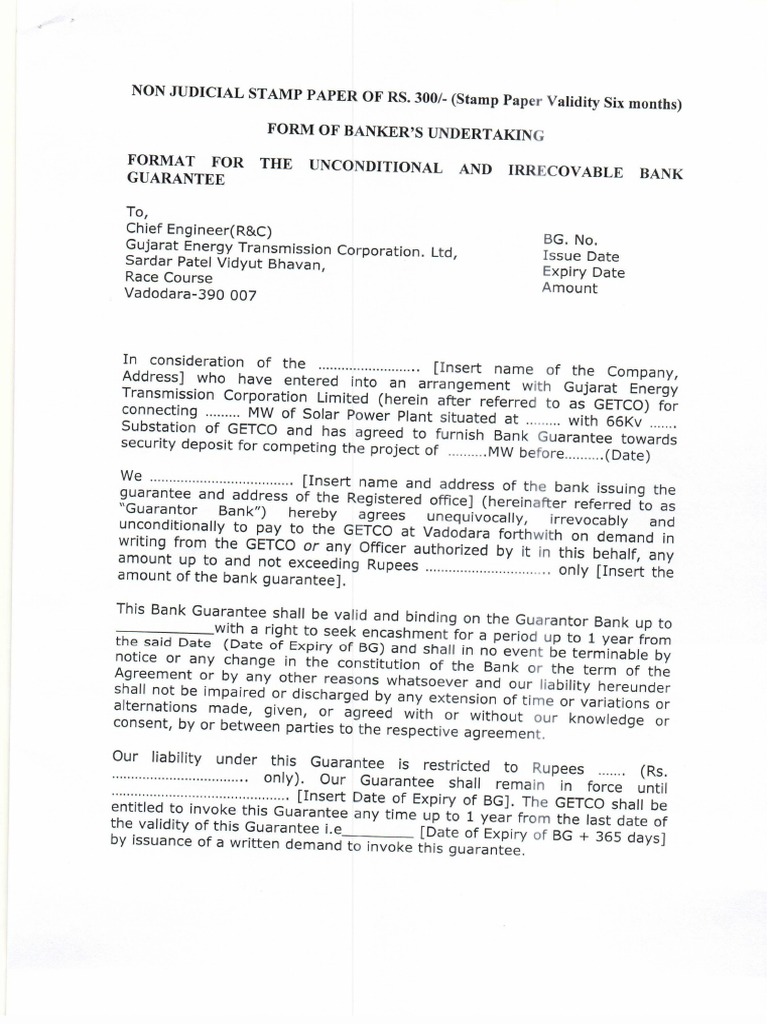 110 GSECL 18-06-21 Doc4 Format of Bank Guarantee | PDF