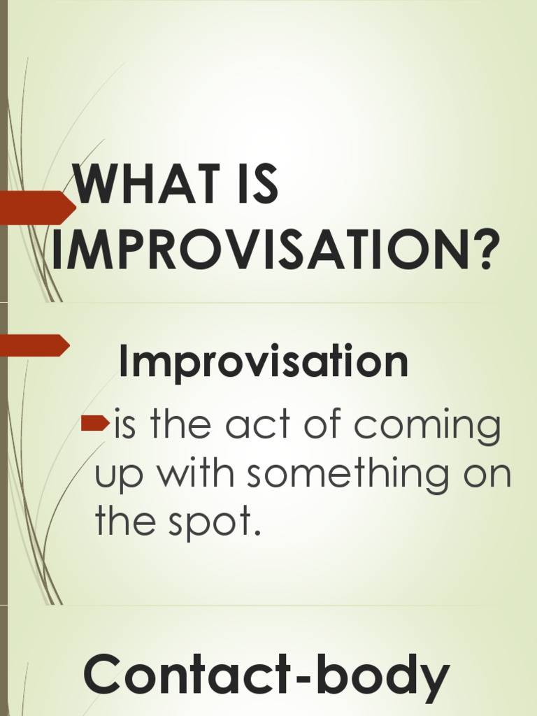 Understanding Improvisation Techniques | PDF