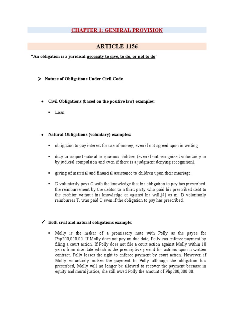 ObliCon Reviewer | PDF | Law Of Obligations | Legal Liability