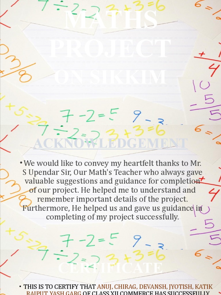 Maths Project: On Sikkim | PDF