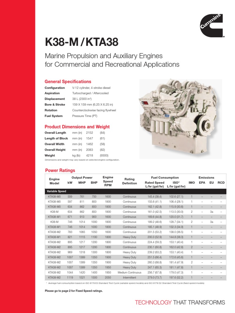 K38-M / KTA38: Marine Propulsion and Auxiliary Engines For Commercial ...