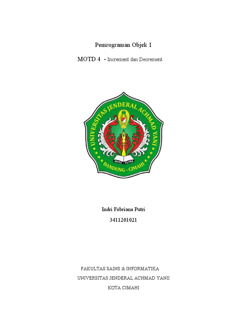 Simple Increment Dan Decrement Pdf Komputer 5140