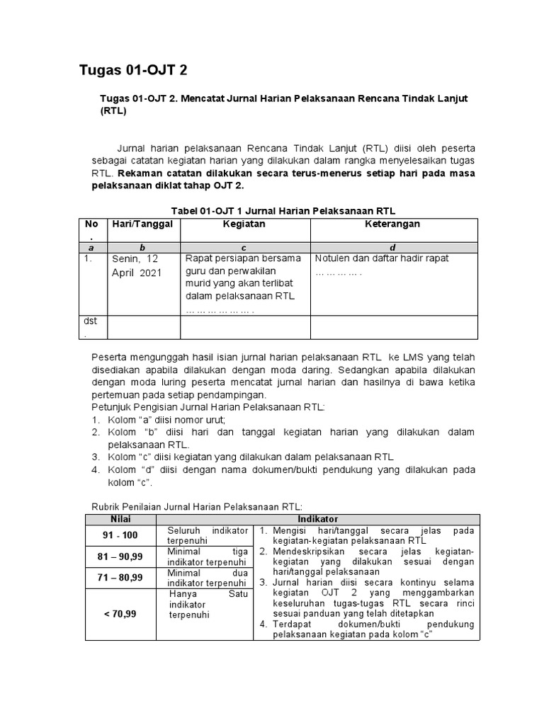 Tugas 01-Ojt 2-2021 | PDF