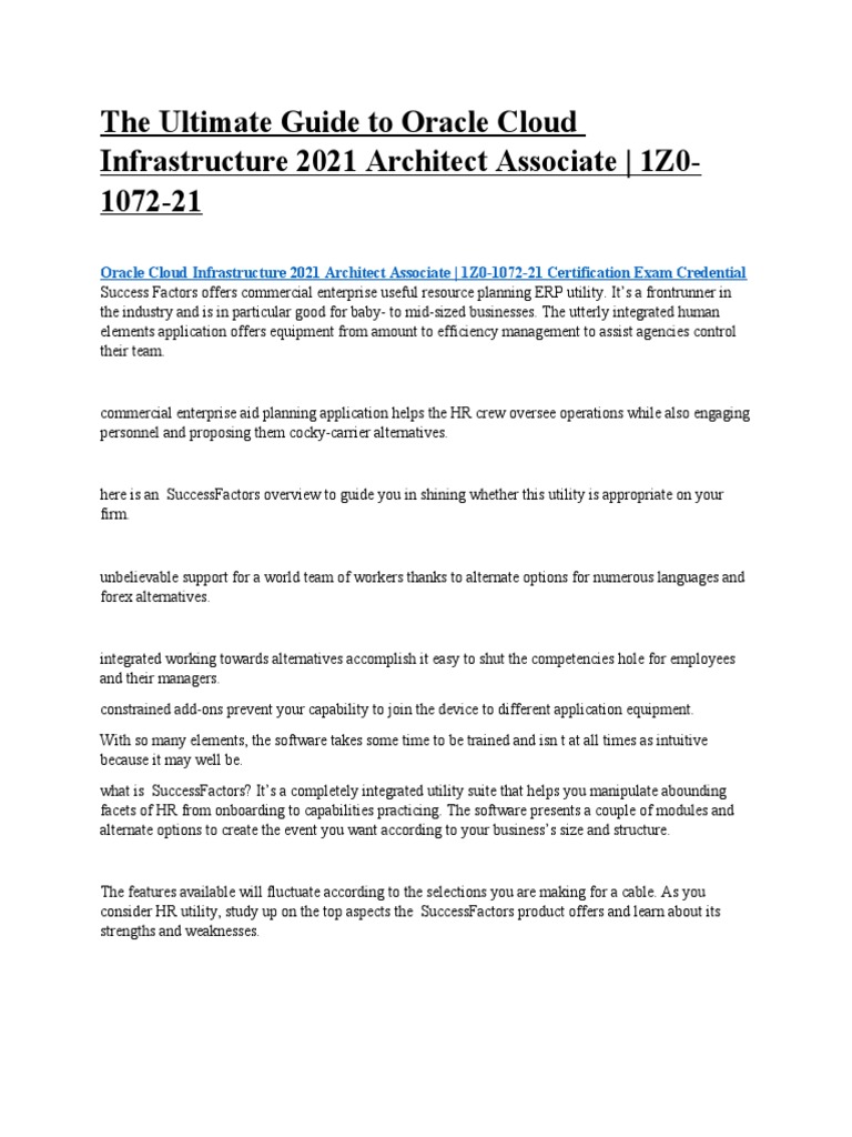 The Ultimate Guide To Oracle Cloud Infrastructure 2021 Architect ...