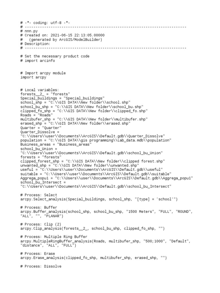 Python Script | PDF | Arc Gis | Data