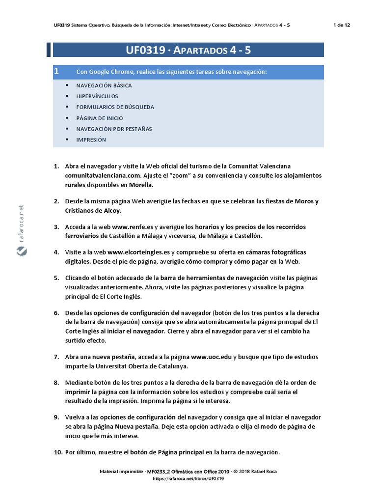 Practicas UF0319 - Apartados 4-5 | PDF | Spamming | Página web