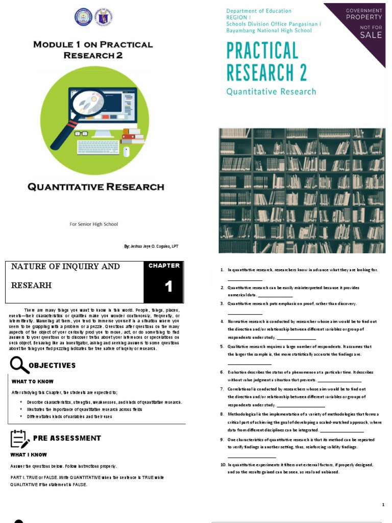 PR2 Module1 Nature | PDF | Quantitative Research | Survey Methodology