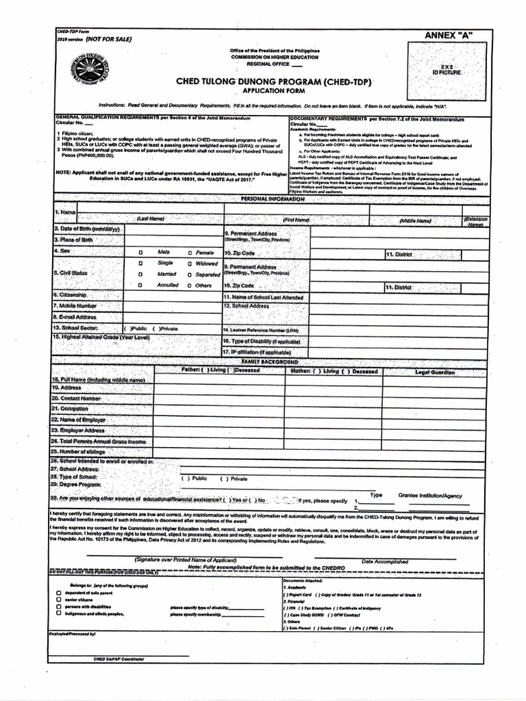 TDP Form | PDF